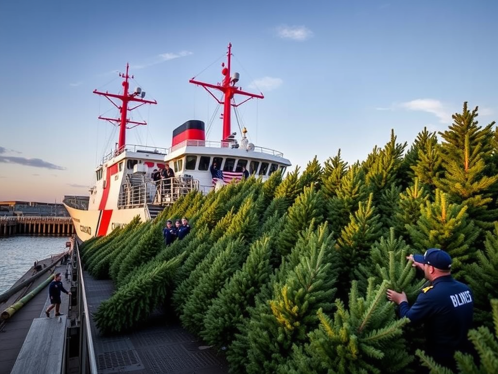 ‘An Honor’: Coast Guard Ship Carrying 1,200 Christmas Trees Docks at ...